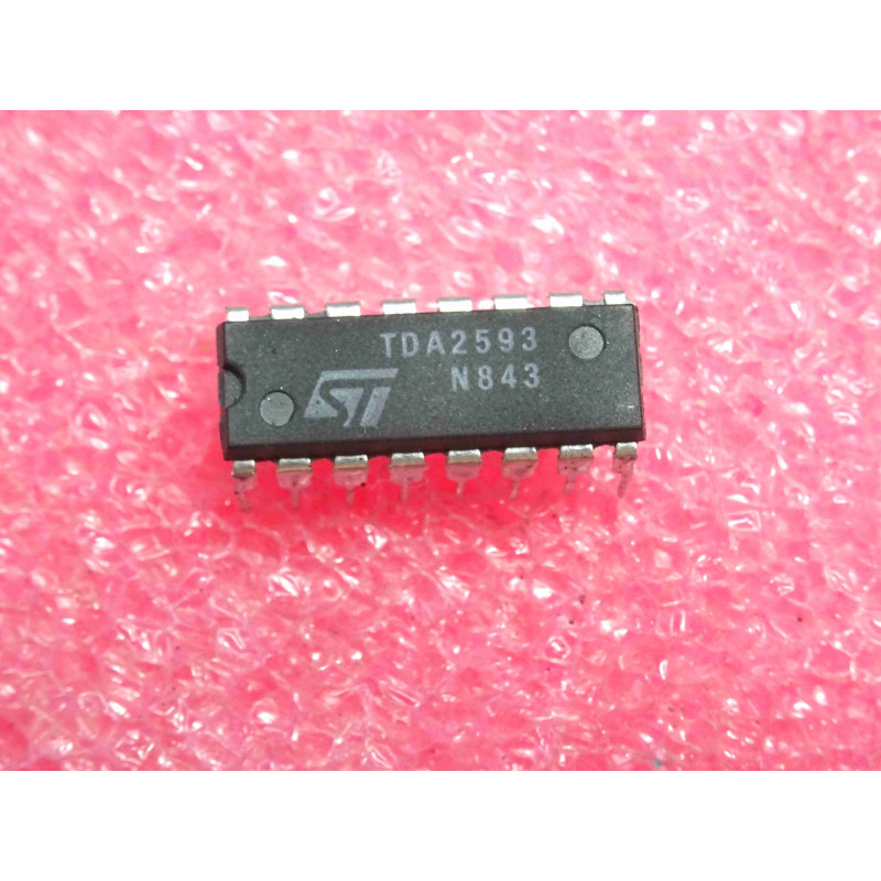 ci TDA 2593 ~ ic TDA2593 ~ synchro and horizontal deflection control for color TV set ~ DIL16 ...