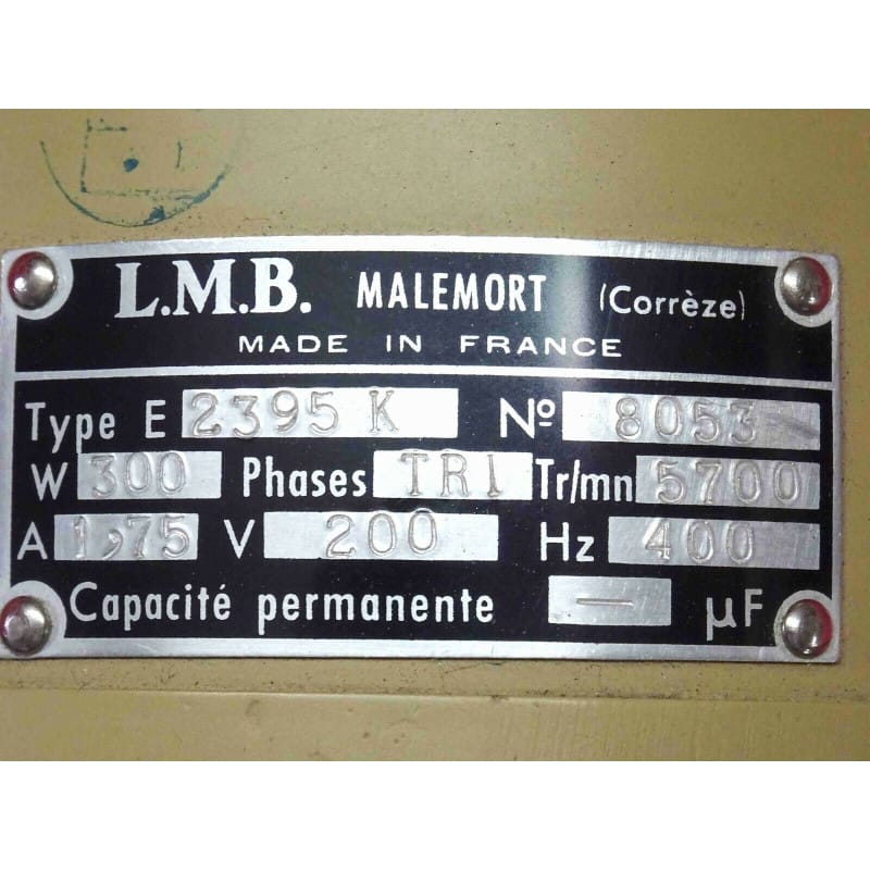 LMB Malemort électro-pompe type E 2395K, 300W 3 phases 5700tr/m 1.75A ...